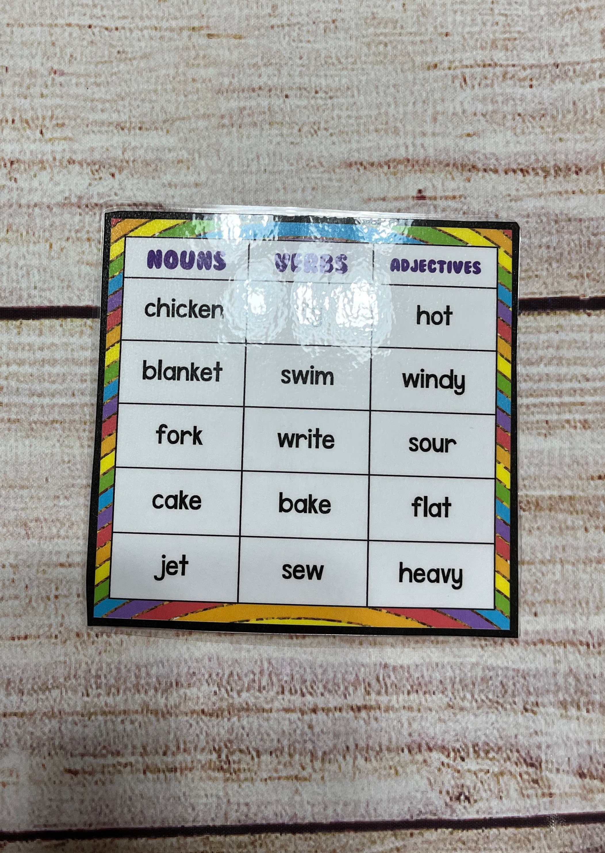 Ice Cream Stack up File Folder Game Literacy Center Grammar Nouns Verbs ...