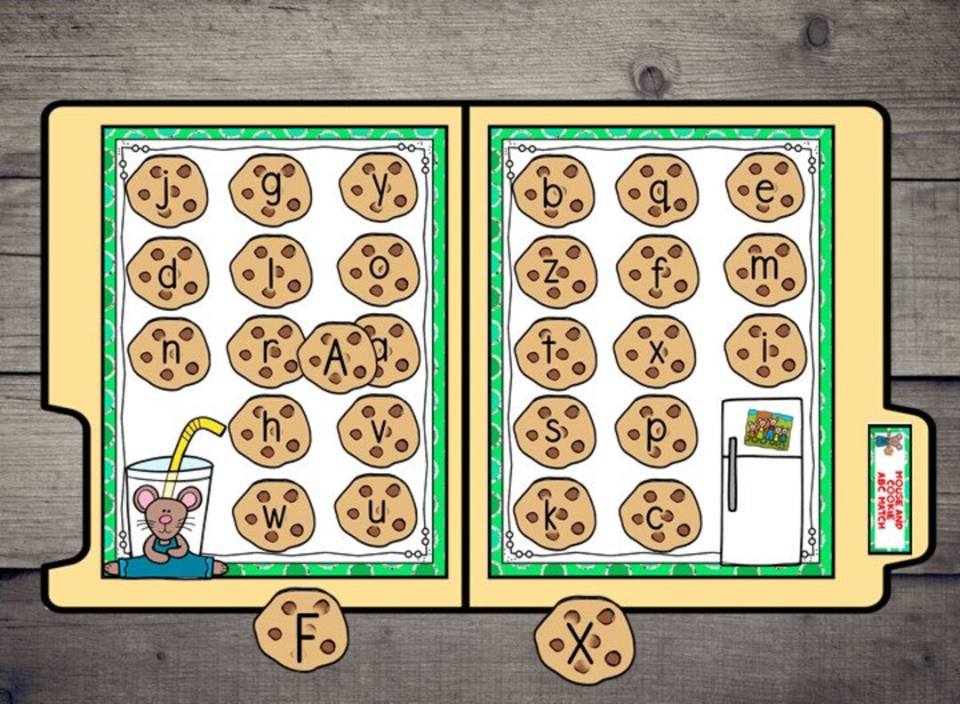 Mouse a Cookie Alphabet ABC Matching File Folder Game Literacy Center ...