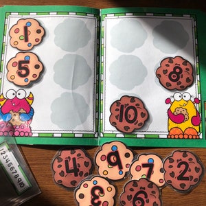 Cookie Monster Number Order 1-10 File Folder Game 1~10 Kindergarten ...