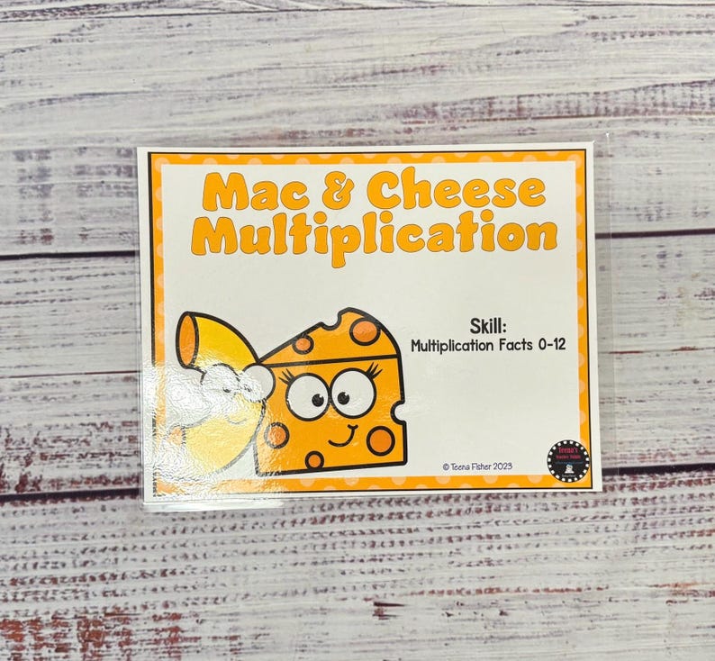 Mac and Cheese Multiplication Mixed Facts 0-12 Task Box File Folder ...