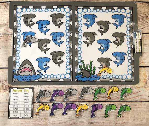 Sharks & Minnows Sums Single Digit Addition to 18 Kindergarten | Etsy