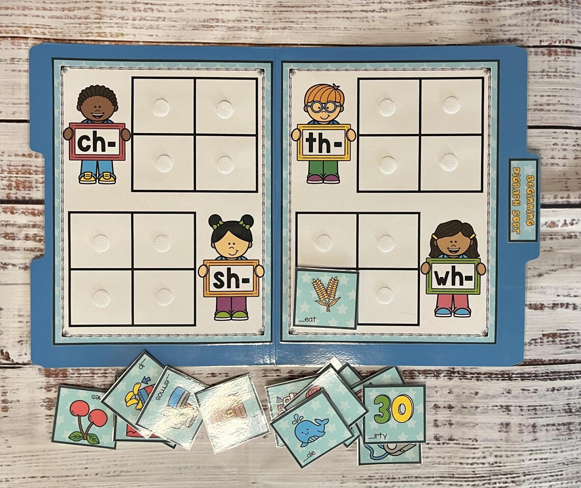 Beginning Digraph Sort File Folder Game Literacy Center Phonics ...