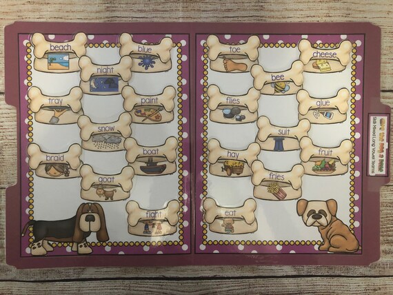 Give the Dog a Bone Long Vowel Teams Literacy Phonics File - Etsy