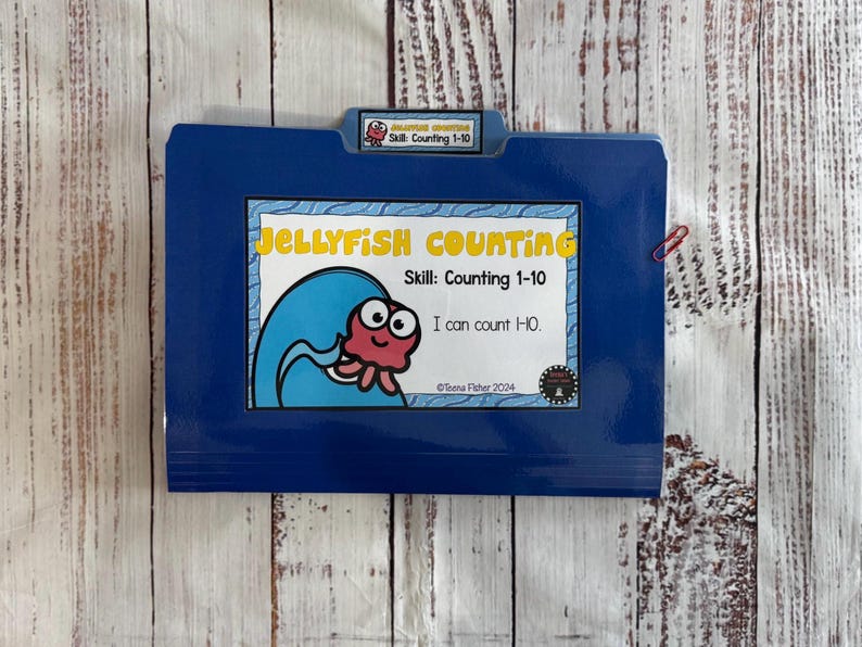Jellyfish Counting 1-10 Math File Folder Game Center Teacher Resource ...