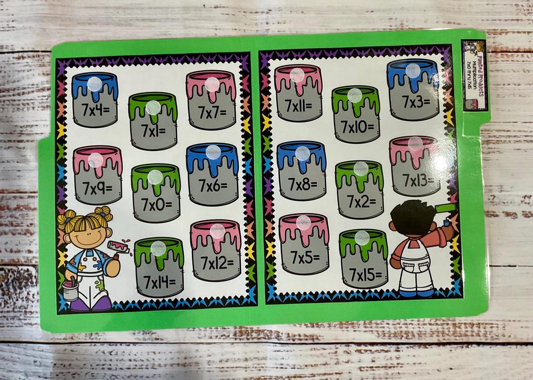 Painted Problems Math File Folder Game Center Teacher Resource ...