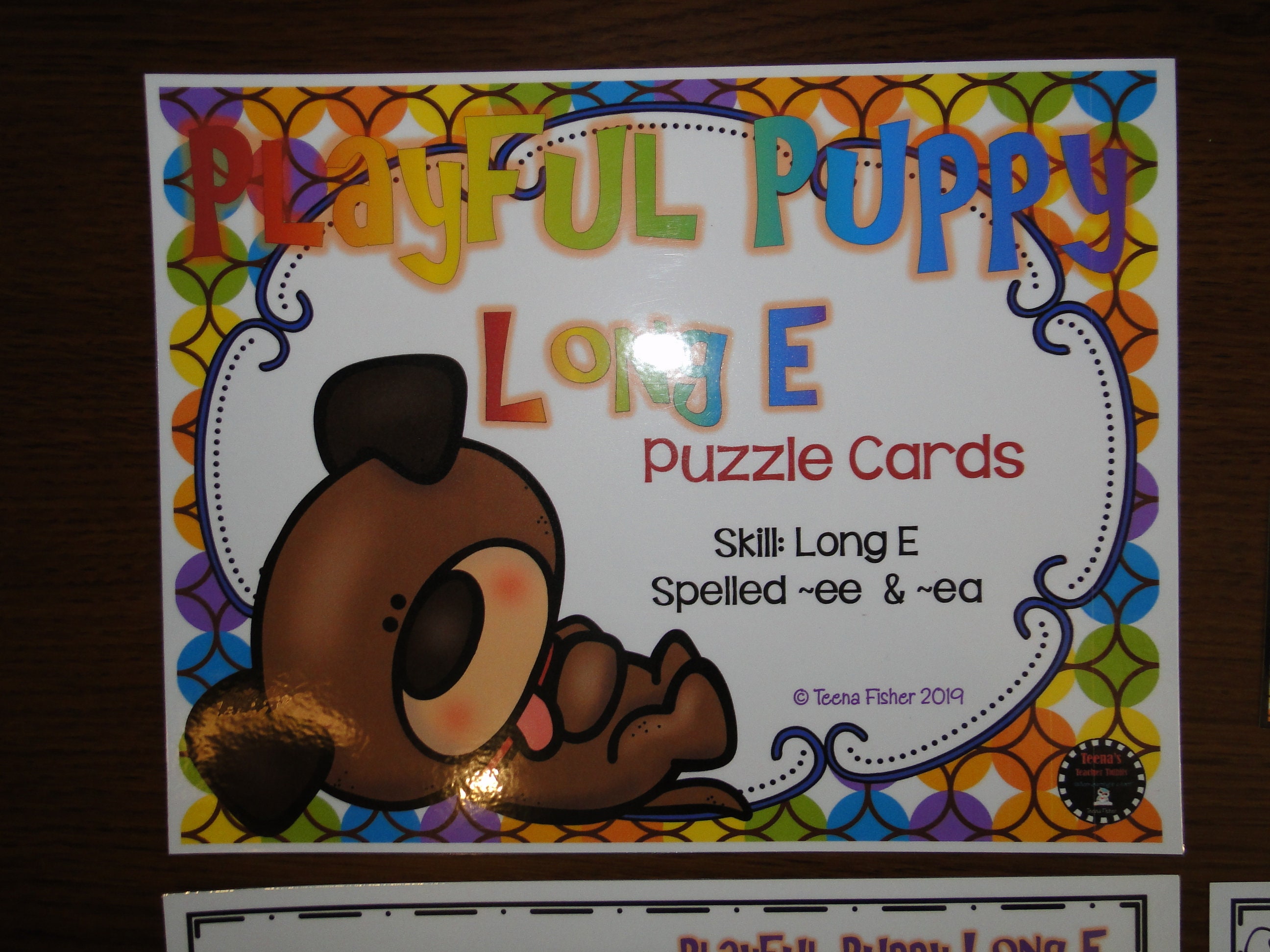 Playful Puppy Long Vowel E Team Ee Ea Word Puzzle Cards - Etsy