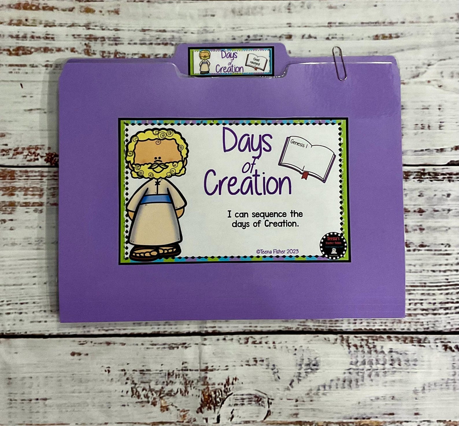 Days of Creation File Folder Game Center Teacher Resource Sunday School ...