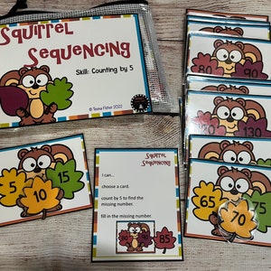 Squirrel Sequencing Count by 5 Number Sense Math First Second Grade ...
