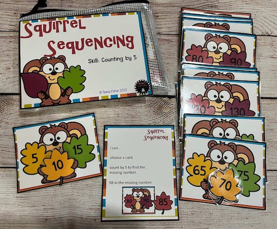 Squirrel Sequencing Count by 5 Number Sense Math First Second - Etsy