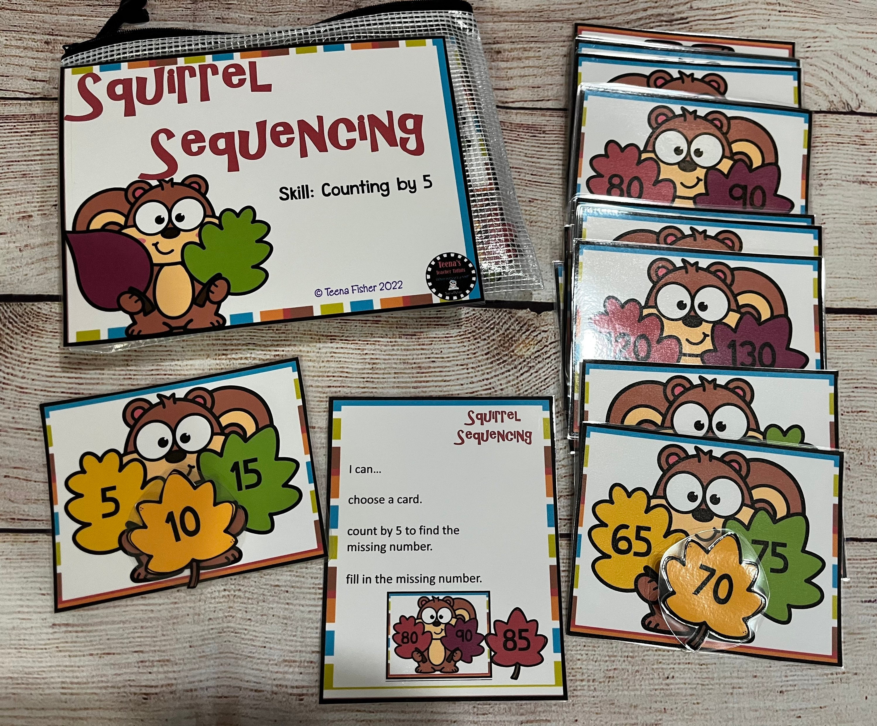 Squirrel Sequencing Count by 5 Number Sense Math First Second Grade ...