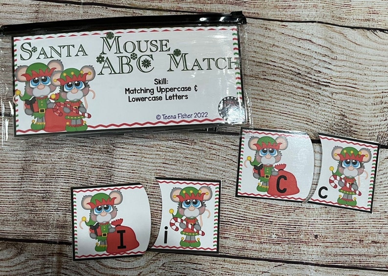 Christmas Mouse Alphabet Puzzle Cards Uppercase Lowercase - Etsy