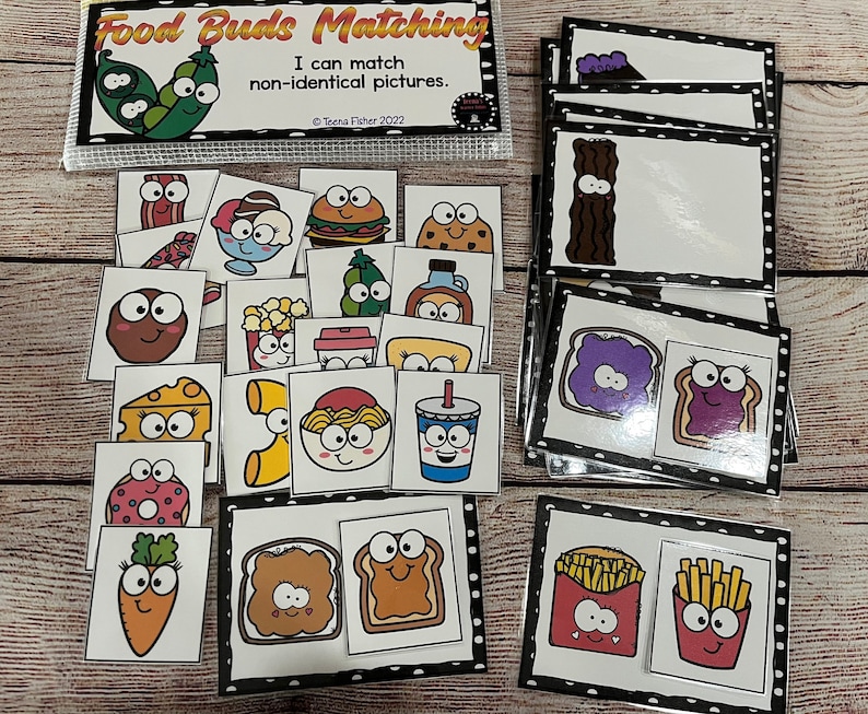 Food Buds Non-identical Picture Matching Visual Discrimination Task Box ...