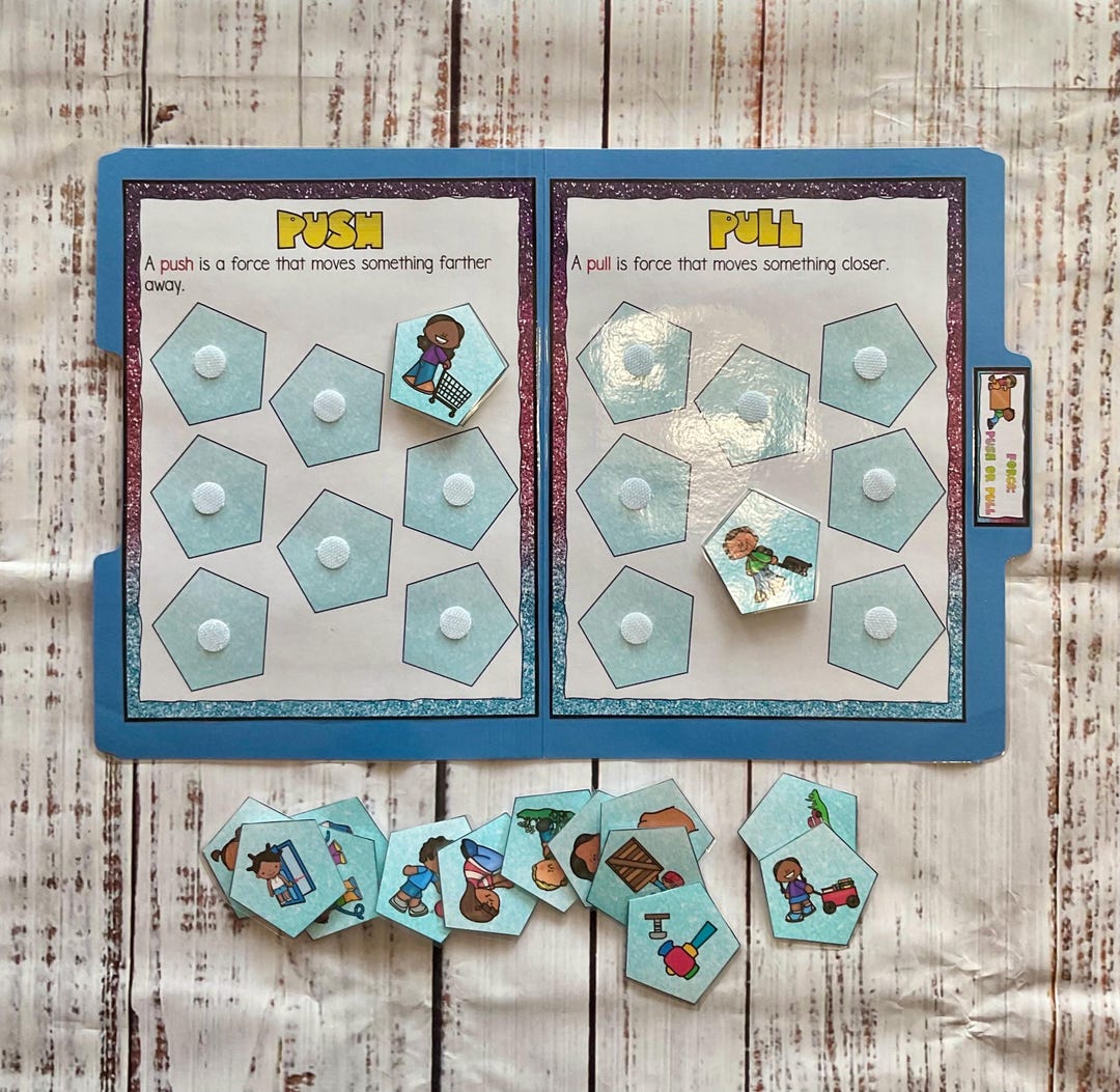 Force Push or Pull Motion Sort Science File Folder Game Task Activity ...