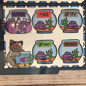 Rainbow Fish Color Sorting Science Math File Folder Game Center Teacher ...