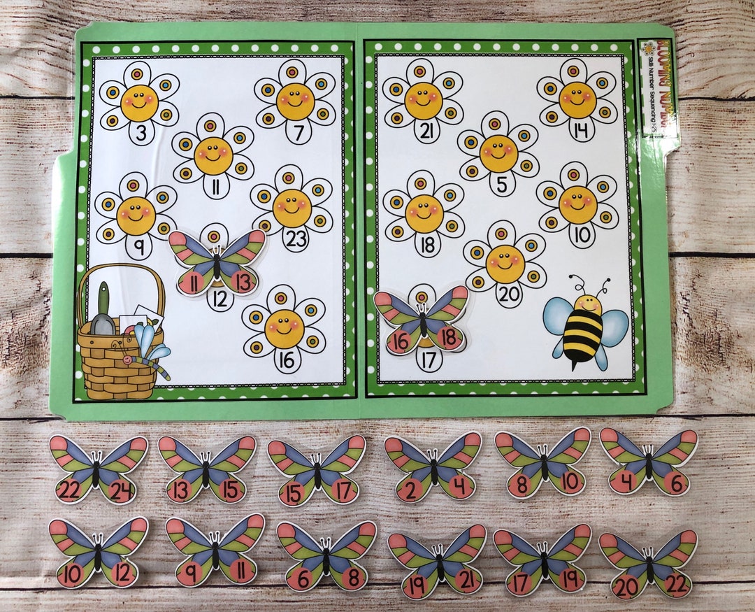 Blooming Numbers Math File Folder Game Center Teacher Resource ...
