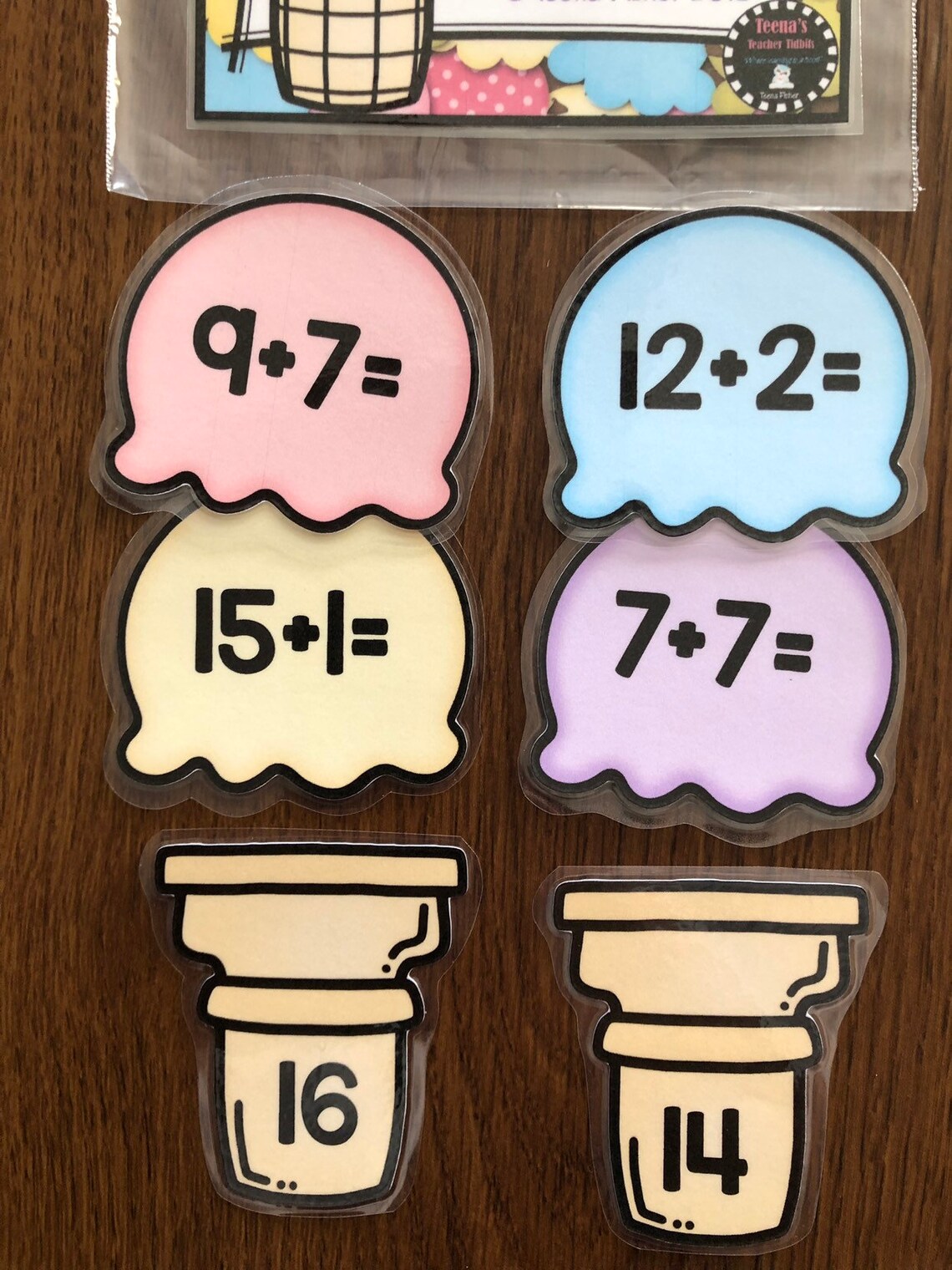 Teacher Made Addition 10-20 Math Center Laminated Classroom Educational ...