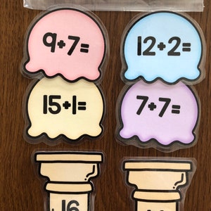 Teacher Made Addition 10-20 Math Center Laminated Classroom Educational ...