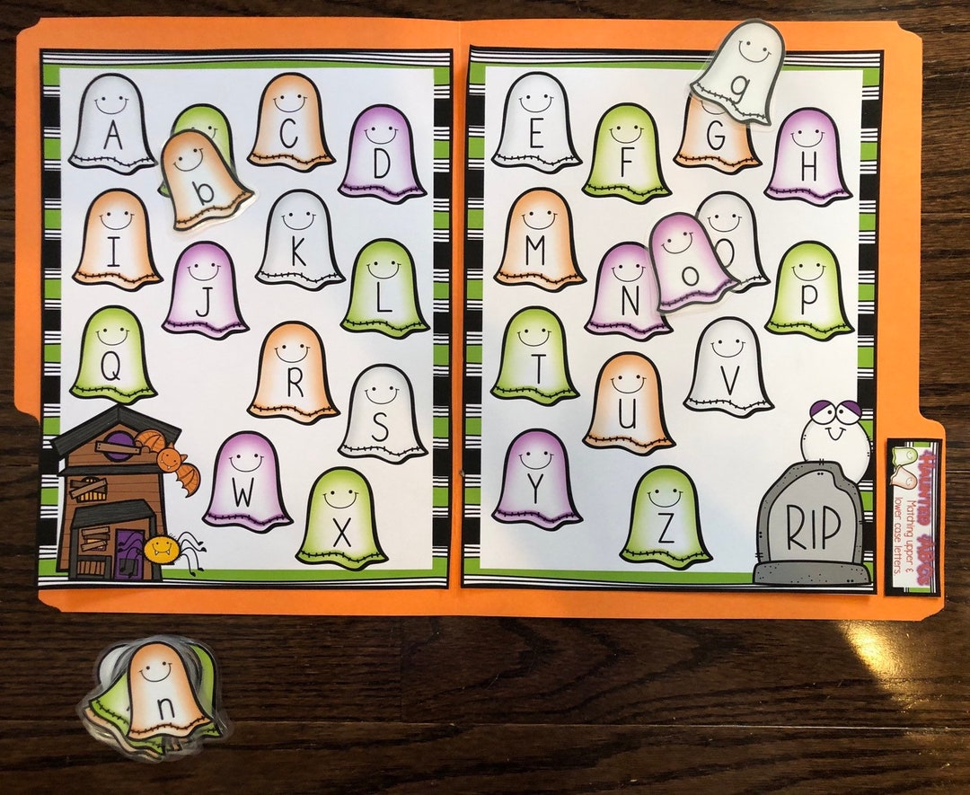 Teacher Made Fall Haunted ABC Matching File Folder Game Literacy Center ...