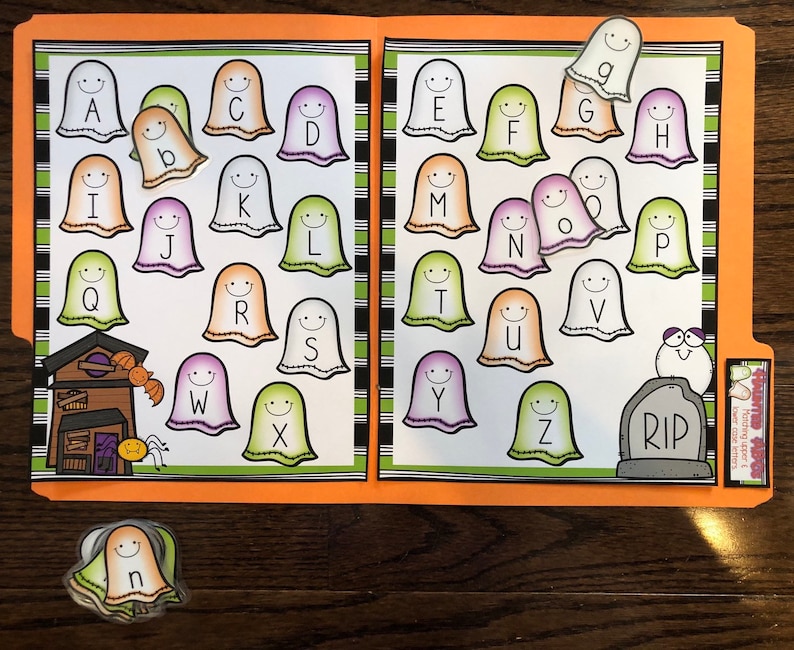 Teacher Made Fall Haunted ABC Matching File Folder Game Literacy Center ...