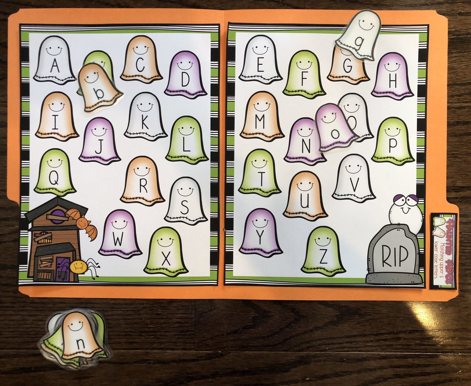 Teacher Made Fall Haunted ABC Matching File Folder Game Literacy Center ...
