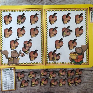 Acorn Addition Math File Folder Game Center Teacher Resource Fall First ...