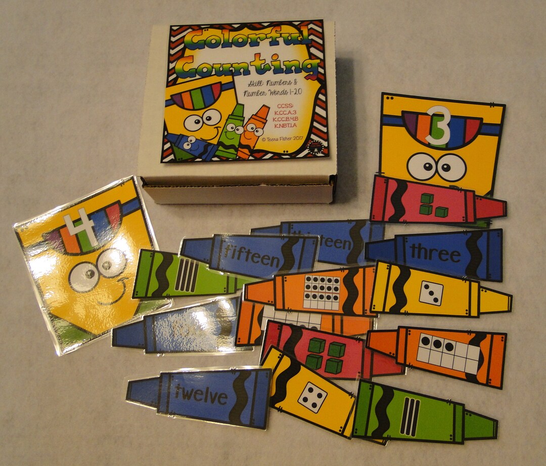 Crayon Counting Numbers 1-20 Preschool Kindergarten Homeschool Reading ...