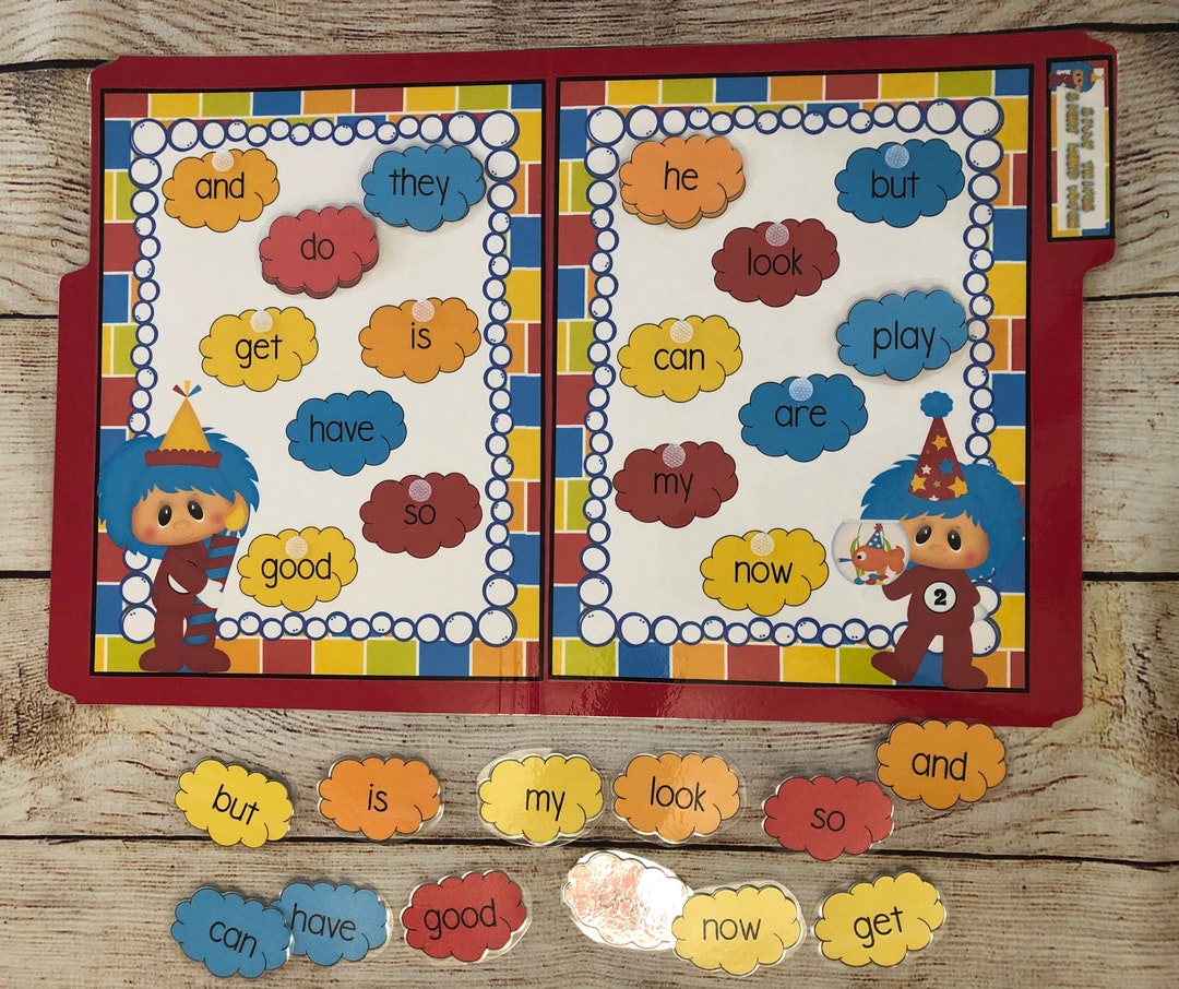 Silly Things Sight Word Match File Folder Game Center Teacher Resource ...
