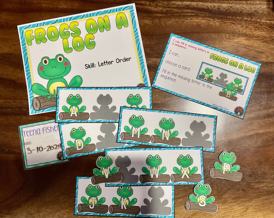 Frogs on a Log Letter Order Activity Literacy Phonics Preschool ...
