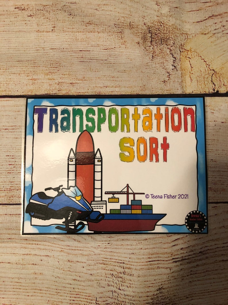 Transportation Sort Task Box Cards Preschool Busy Bag Classification ...
