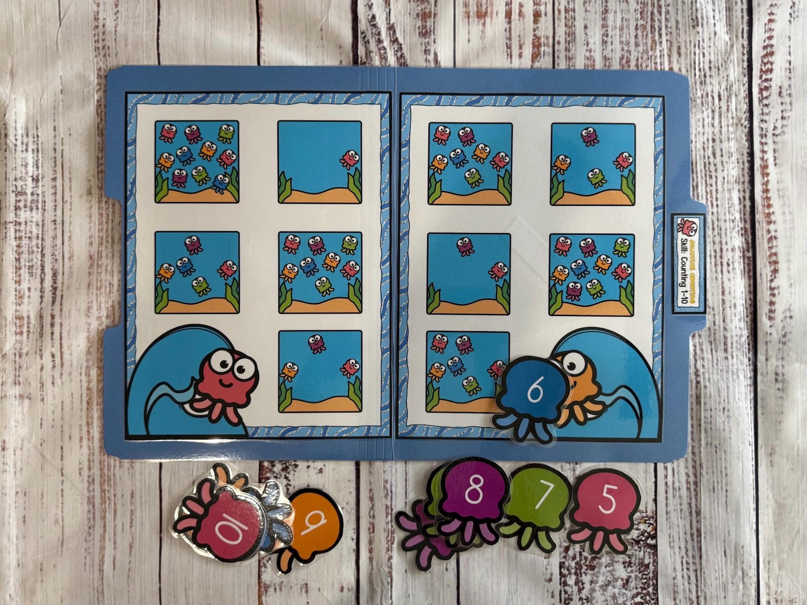 Jellyfish Counting 1-10 Math File Folder Game Center Teacher Resource ...