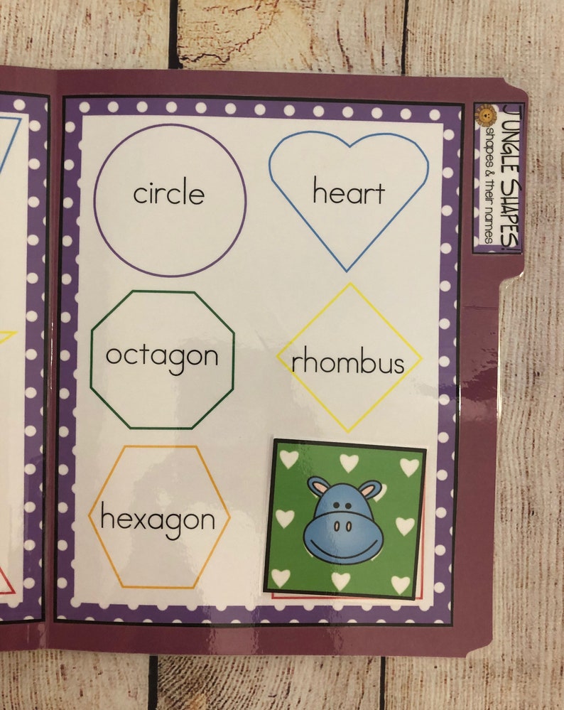 Jungle Shapes 2D Math File Folder Game Center Teacher Resource ...