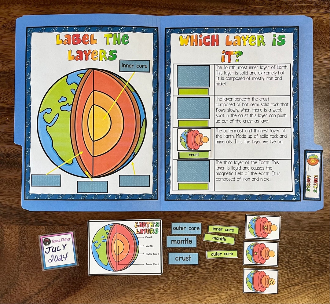 Earth Layers Science File Folder Game Task Activity Busy Bag - Etsy
