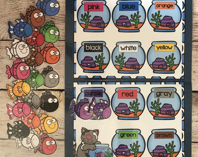 Rainbow Fish Color Sorting Science Math File Folder Game - Etsy