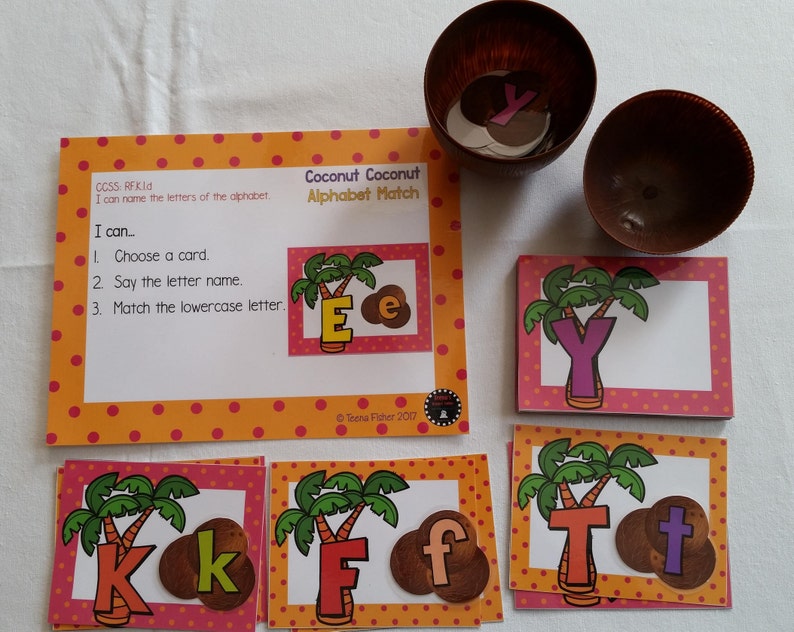 Coconut Coconut Alphabet Match Preschool Kindergarten | Etsy