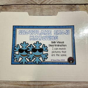 Snowflake Emoji Matching File Folder Game Kindergarten Preschool Math ...