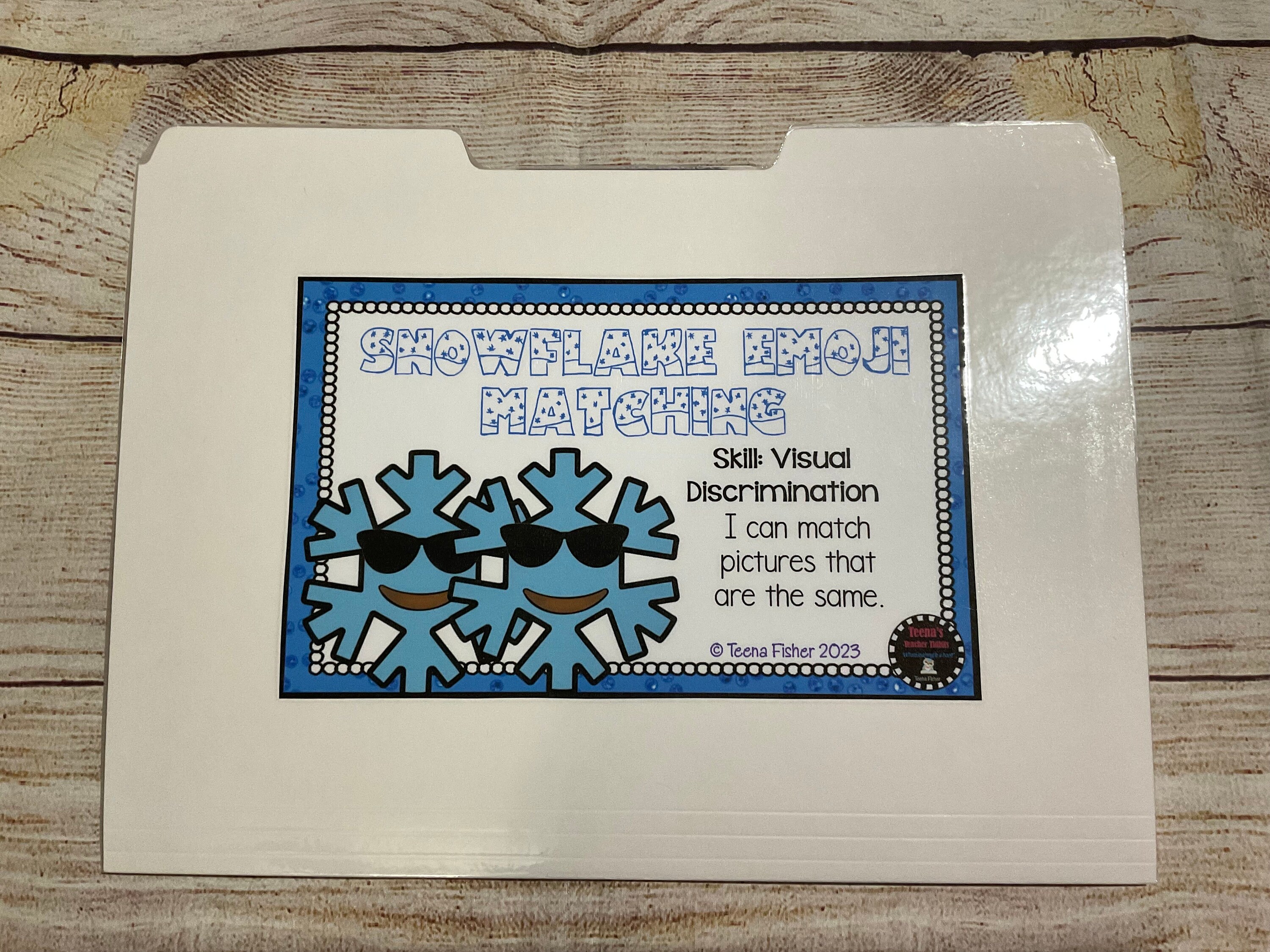 PDF VERSION Snowflake Emoji Matching File Folder Game Kindergarten ...