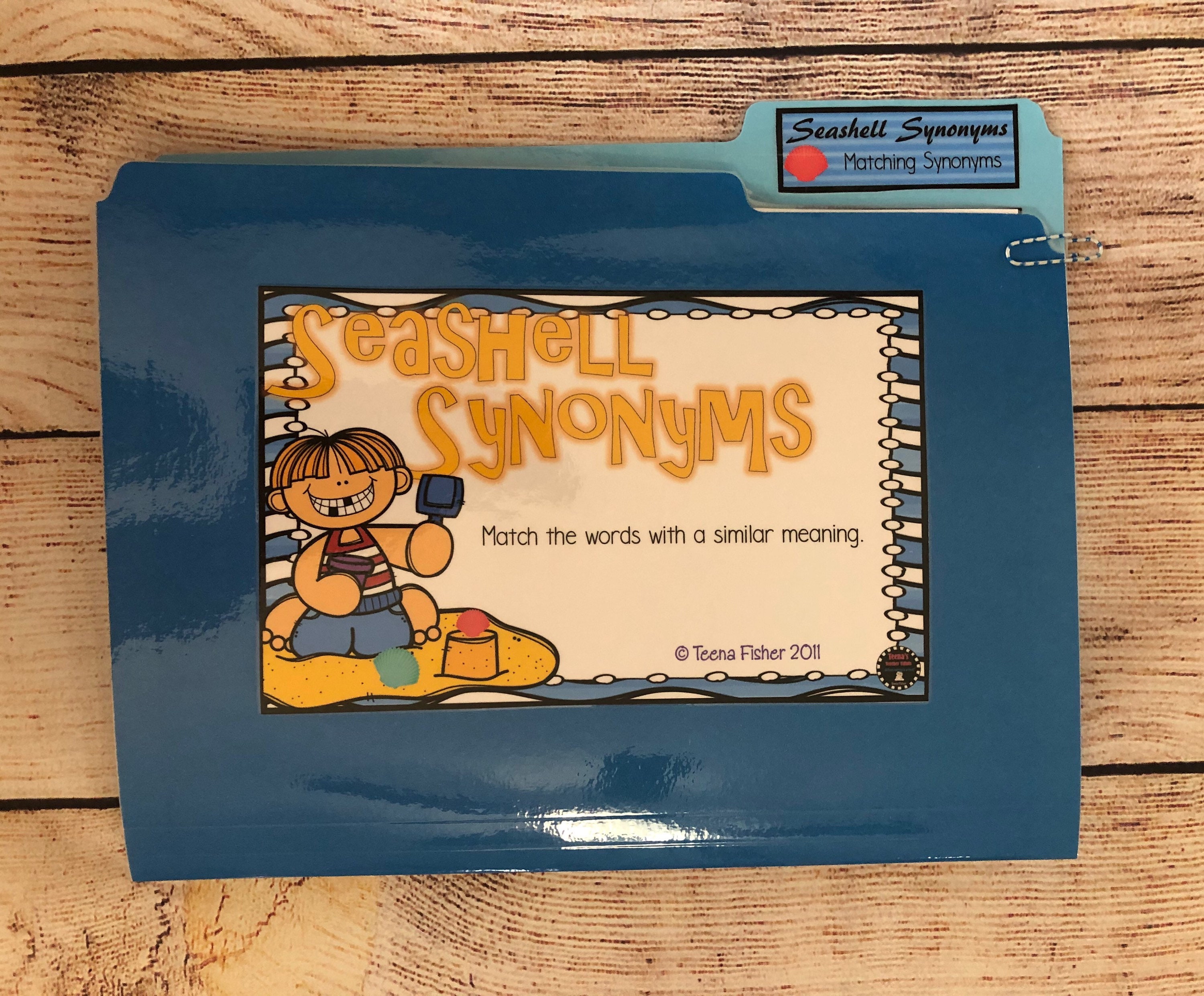 Seashell Synonyms Phonics Language Arts File Folder Game First Grade ...