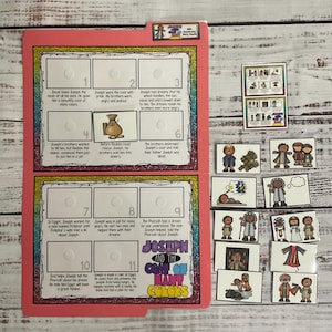 Joseph and the Coat of Many Colors Sequencing File Folder Game Center ...