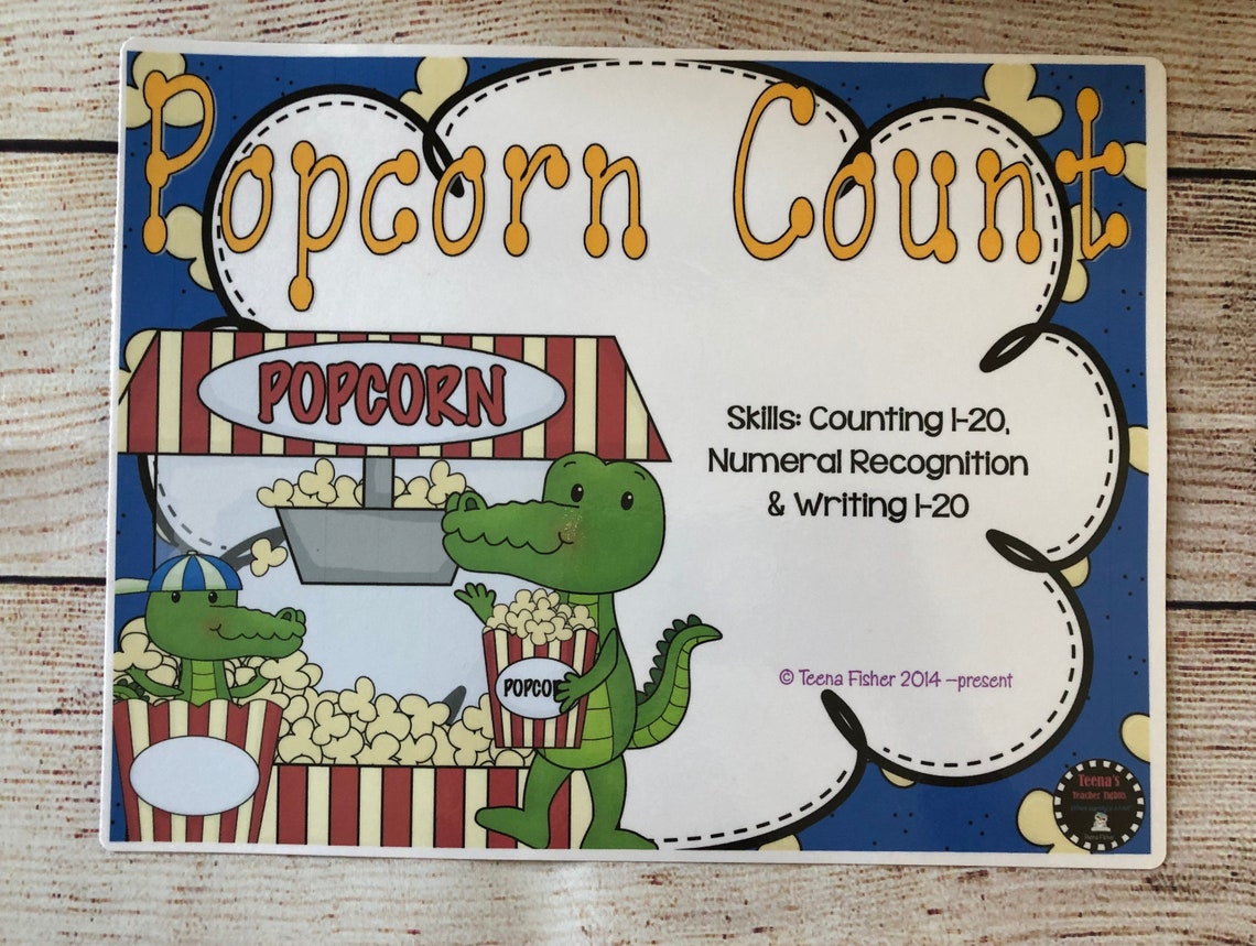 Popcorn Counting 1-20 Preschool Kindergarten Montessori - Etsy