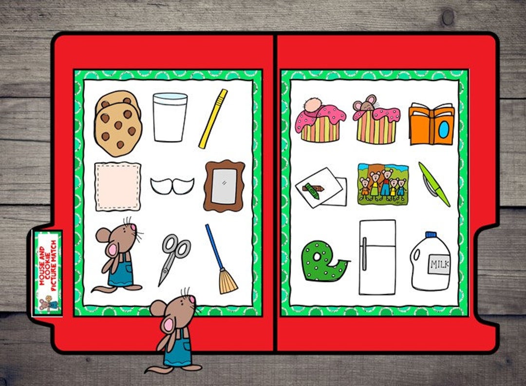Mouse a Cookie Identical Picture Shadow Match File Folder Game Pre-k ...
