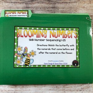 Blooming Numbers Math File Folder Game Center Teacher Resource ...