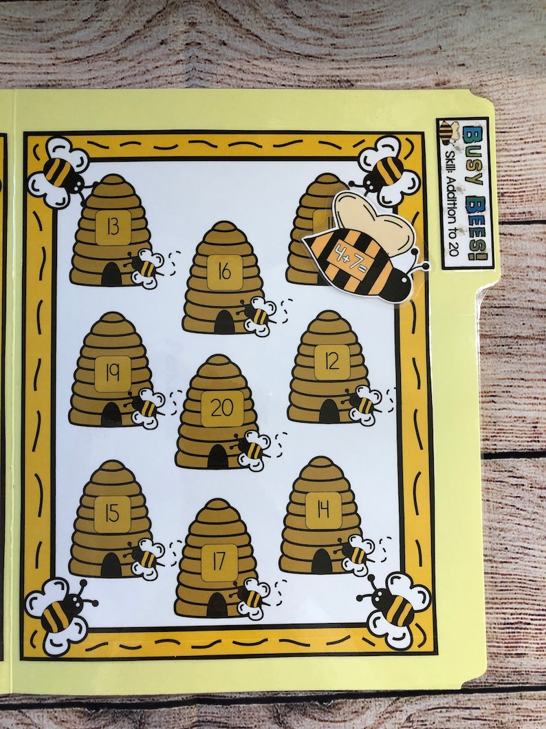 File Folder Game BUSY BEES Math Center Teacher Resource Ready - Etsy