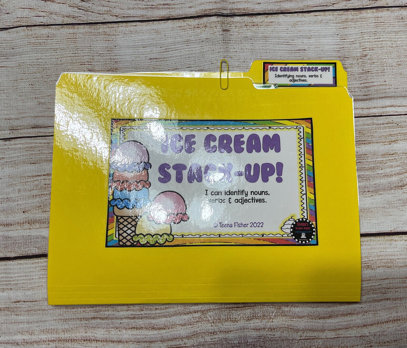 Ice Cream Stack up File Folder Game Literacy Center Grammar - Etsy