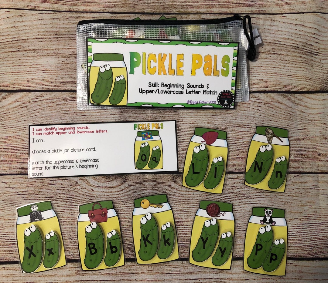 Preschool Kindergarten Pickle Pals Beginning Sounds, Busy Bag, Quiet ...