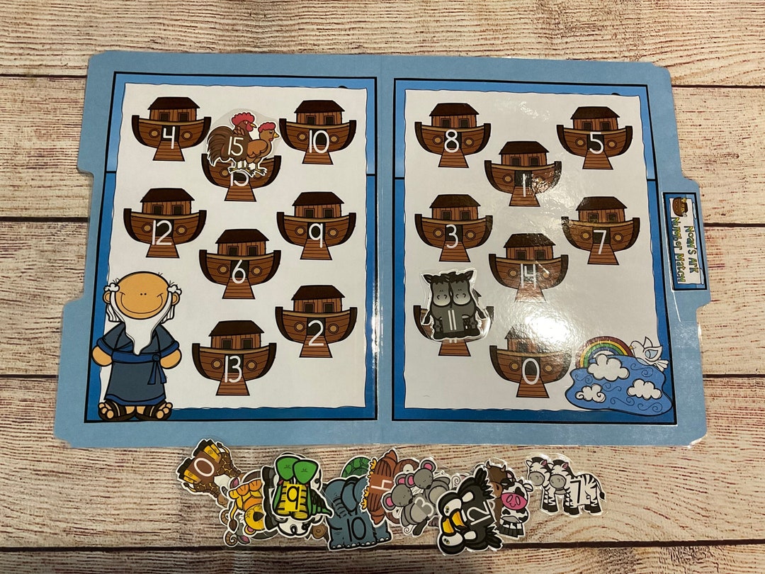 PDF VERSION Noah's Number Match File Folder Game Center Teacher ...