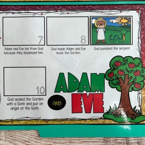 Adam and Eve the Garden of Eden Sequencing File Folder Game Center ...