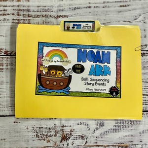 Noah's Ark Sequencing File Folder Game Center Teacher Resource Sunday ...