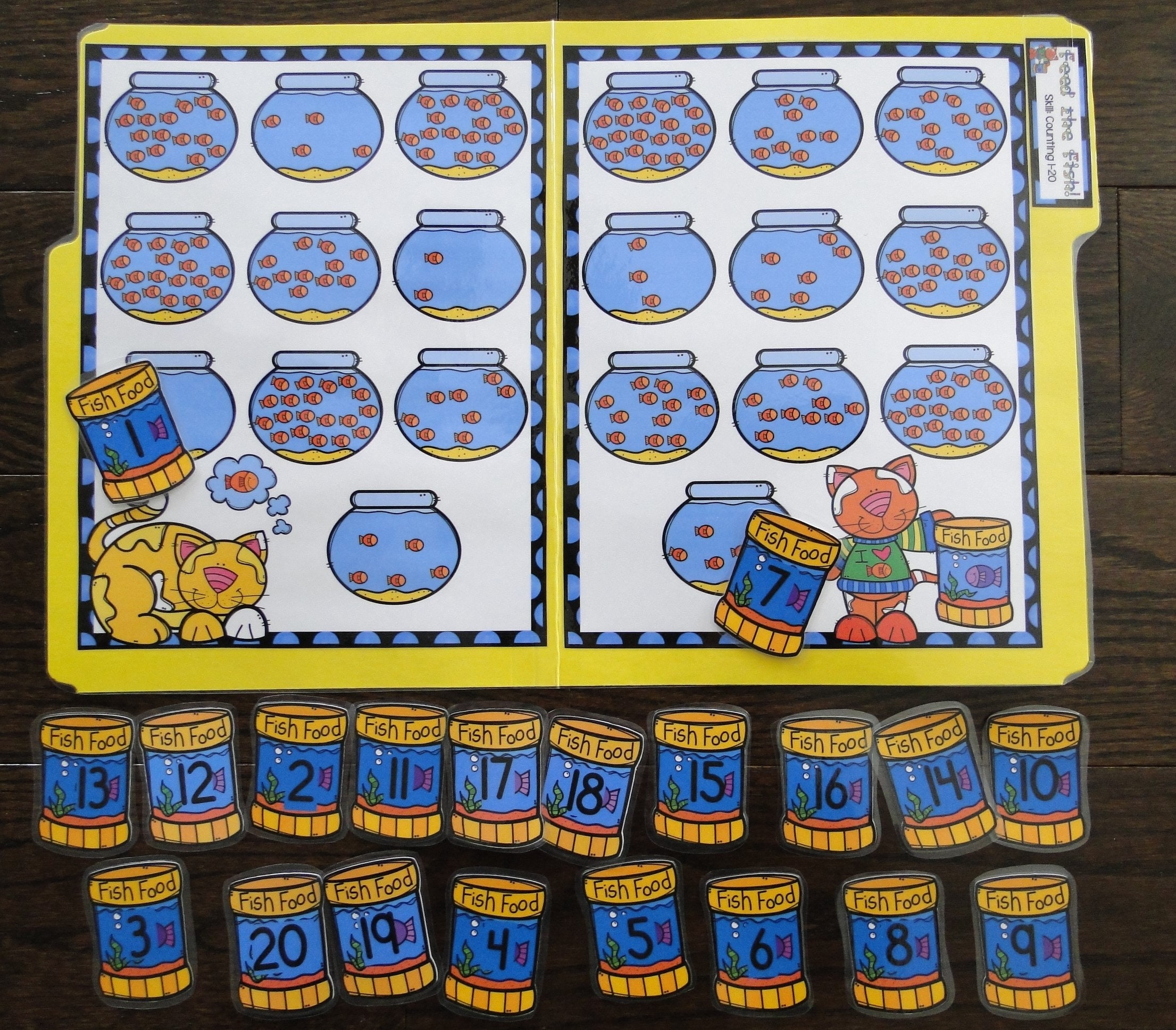 Feed the Fish Counting File Folder Game Numbers 120 | Etsy