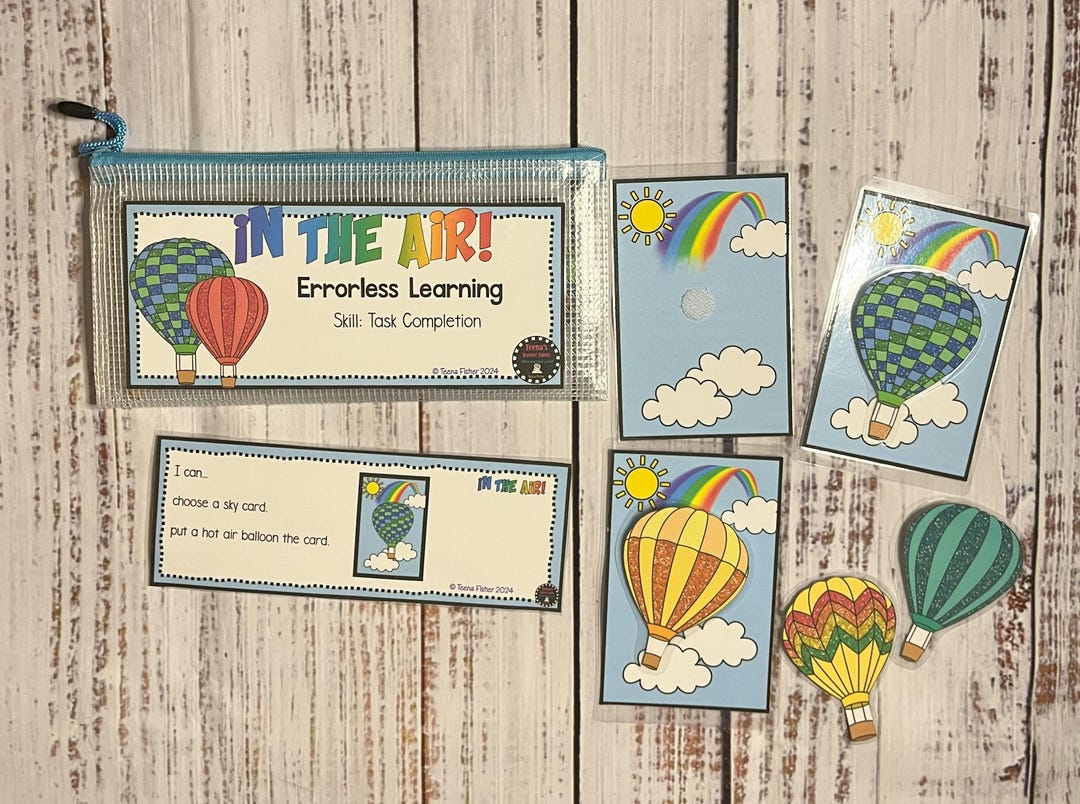 In the Air! Errorless Learning File Folder Game Pre-k Visual ...