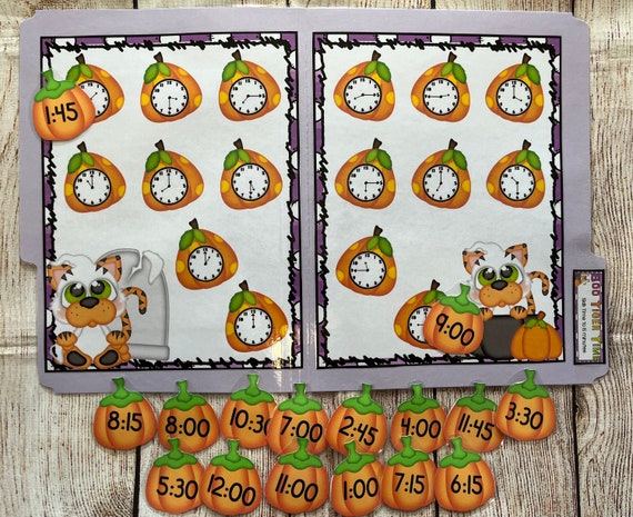 Boo Tiger Time to 15 Minutes First Grade Kindergarten Math - Etsy